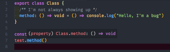 JSDoc comments not shown in signature help for instance properties · Issue #20894 · microsoft ...