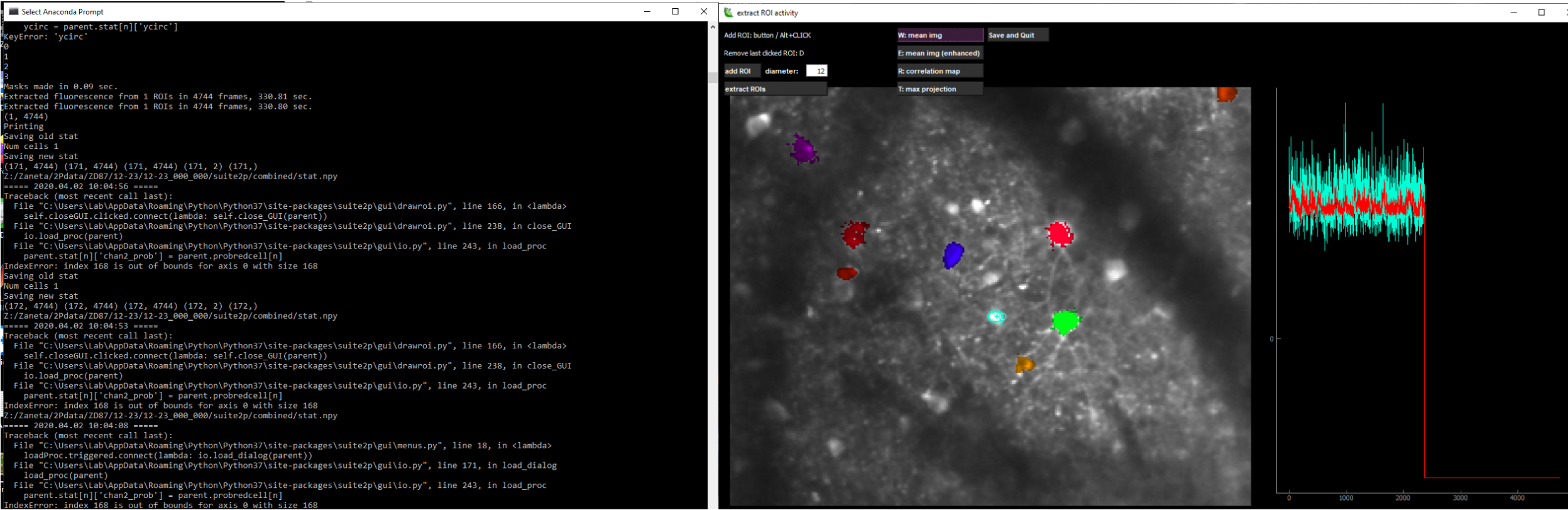 Errors when Trying to Use Manual Curation · Issue #313 · MouseLand/suite2p · GitHub