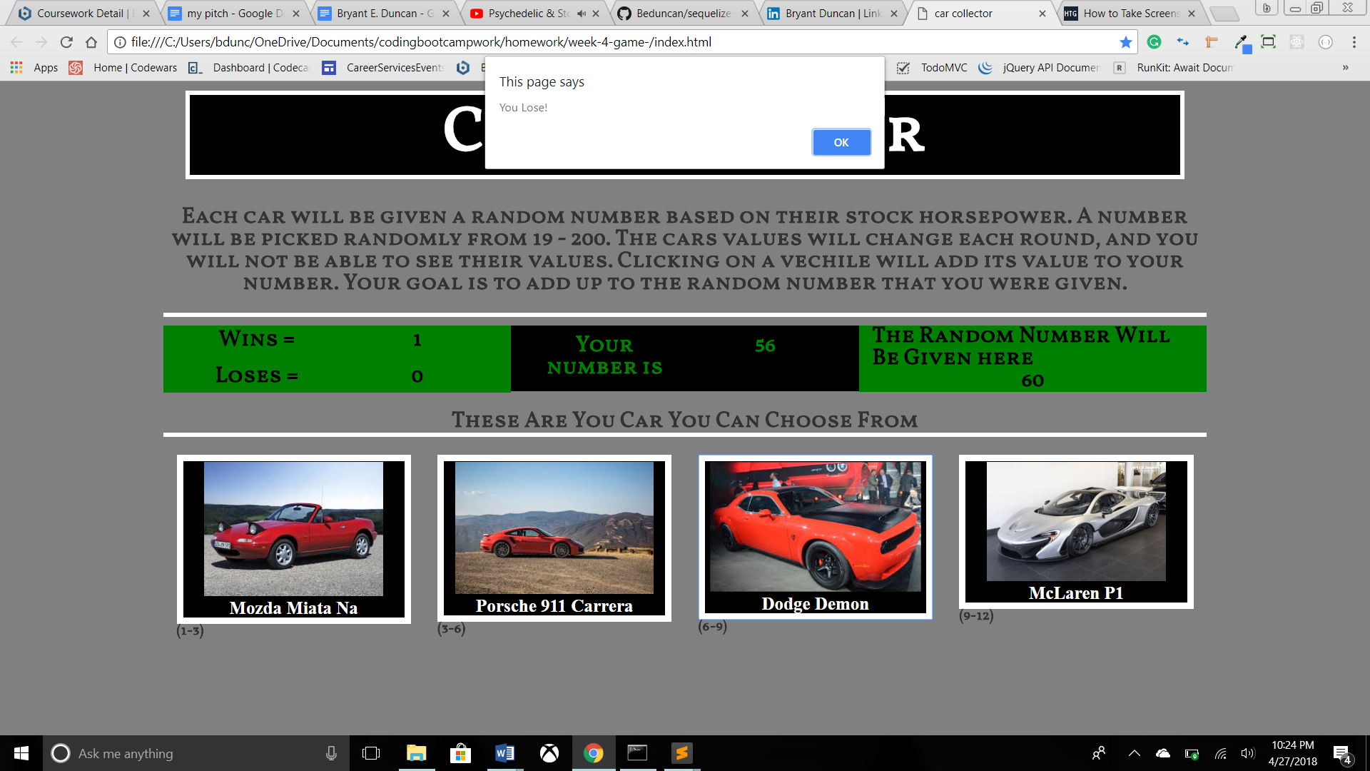 GitHub - Beduncan/Race-Car-Game