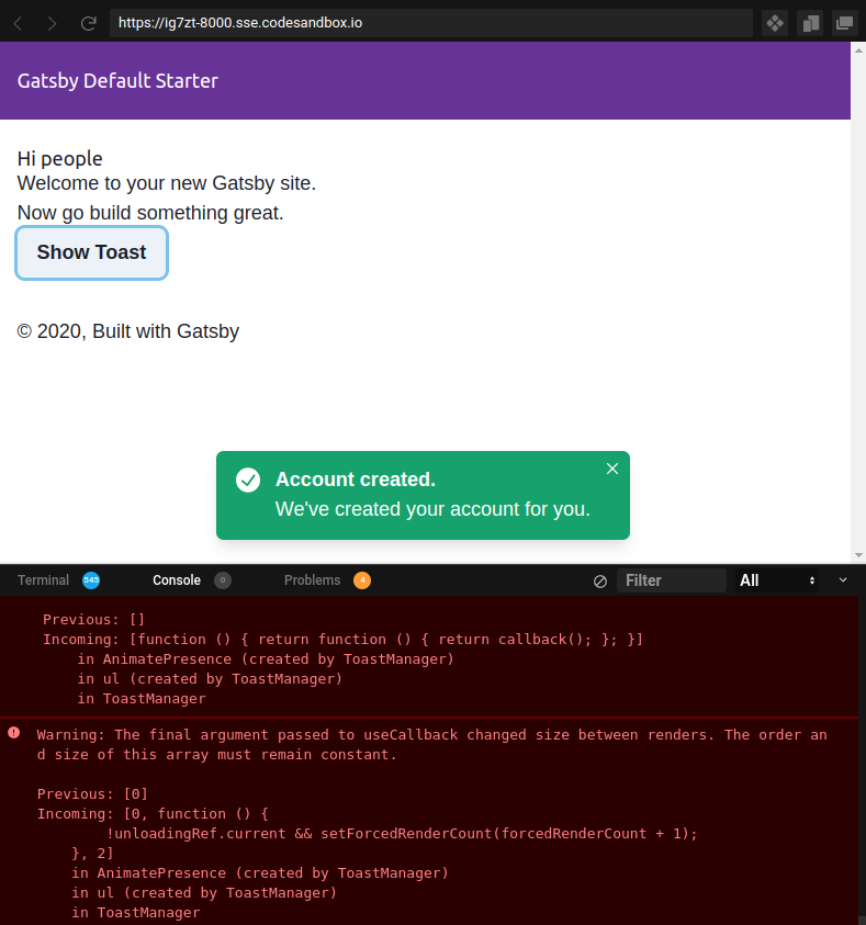Getting Error In Gatsby While Using Toast · Issue 2699 · Chakra Ui 0542