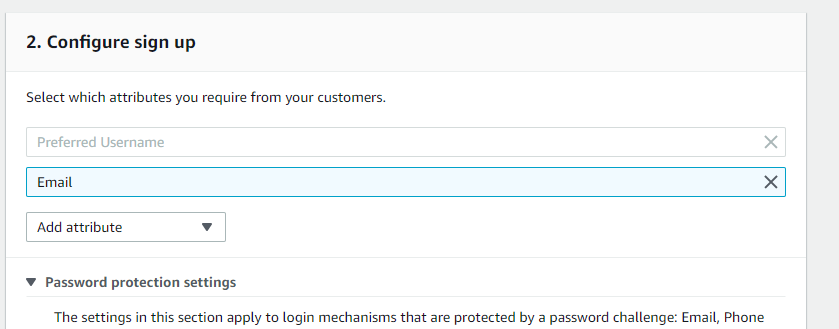 Cant Remove Preferred Username Attribute When Setting Up Auth · Issue 66 · Aws Amplify