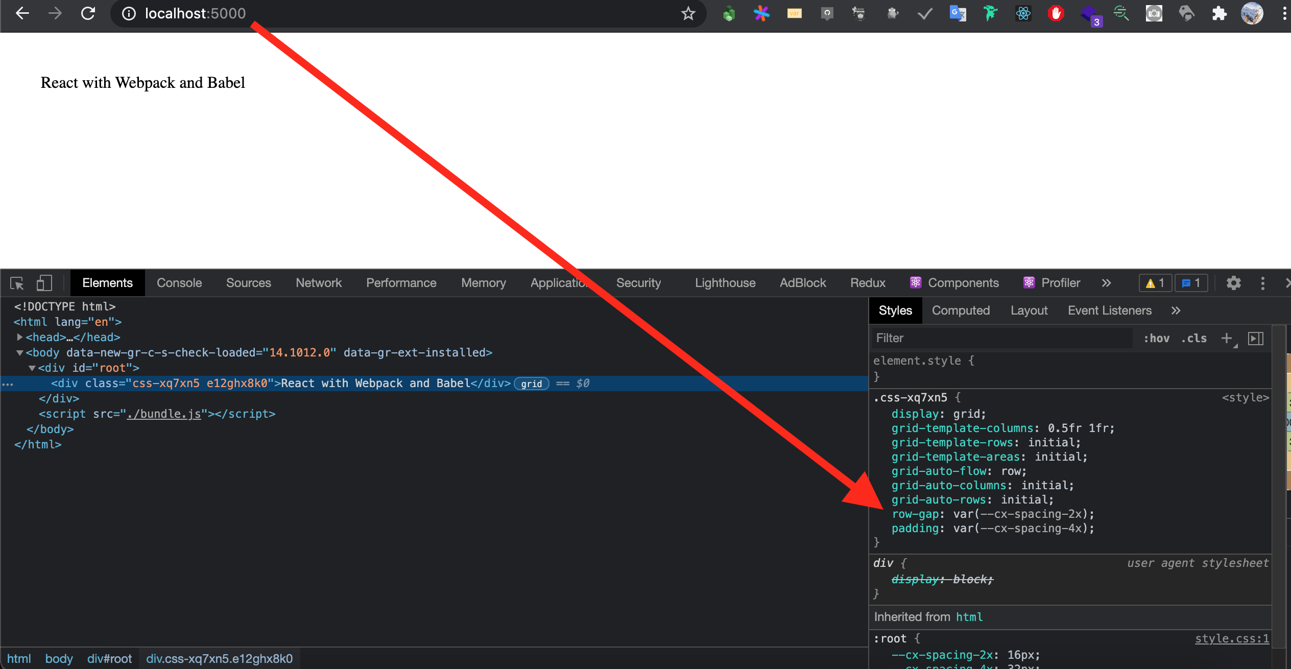 Chrome does not display `grid-row-gap` as normal in production mode ...