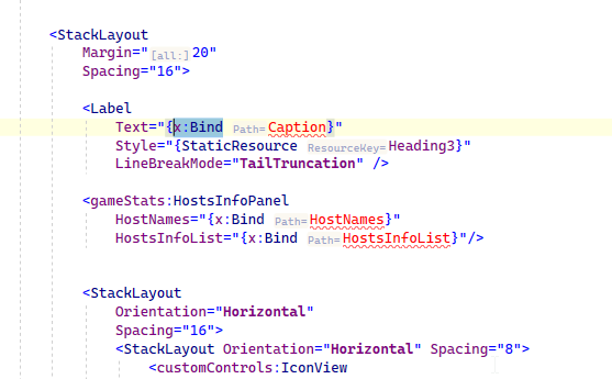 When I Try To Use X Bind Visual Studio Highlights It As An Error
