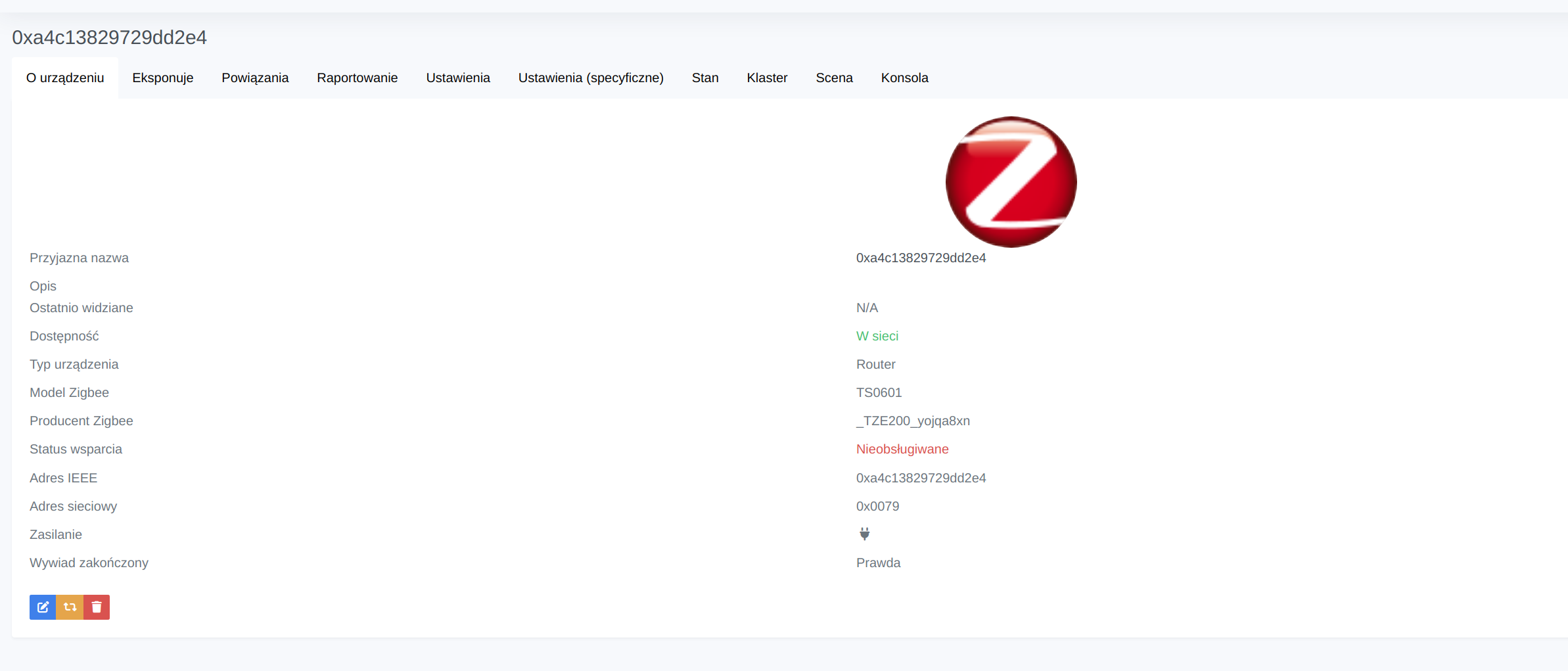 unsupported device with Zigbee model 'TS0601' and manufacturer name ...
