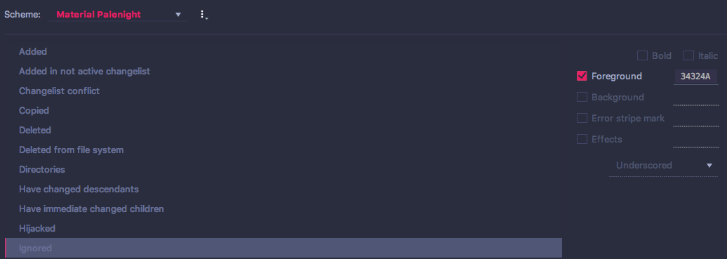 Palenight .gitignored files invisible · Issue #1228 · ChrisRM/material-theme-jetbrains · GitHub