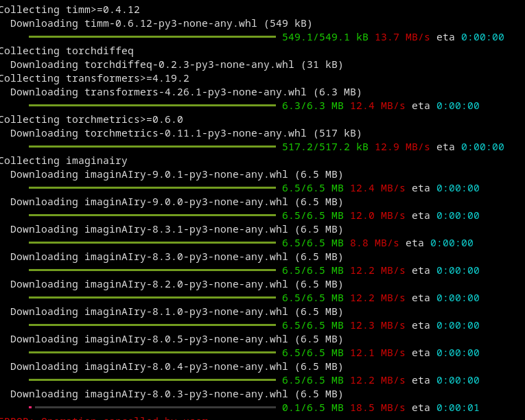 pip install imaginairy installs every version of imaginairy, failing installation · Issue #244 ...