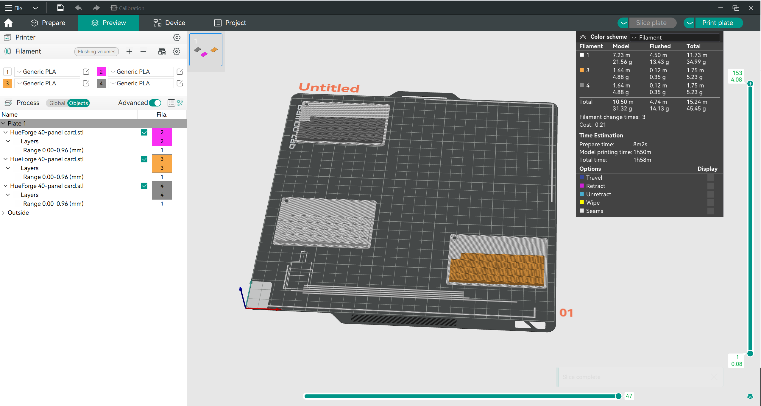 Color Change being ignored for one filament when doing layer height modifier. · Issue #1461 ...