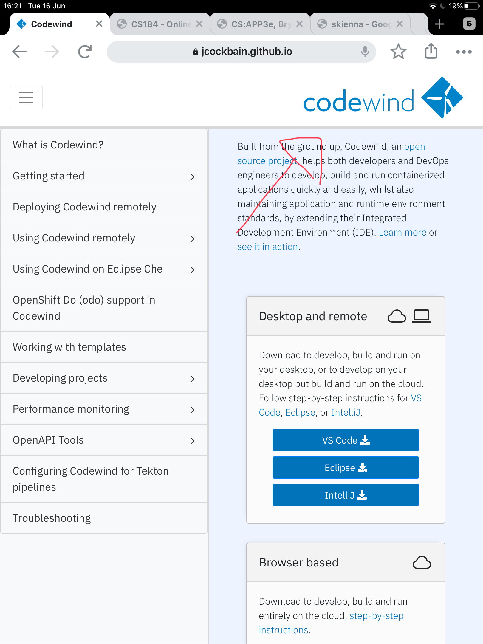 /learn title covered by navbar on middle page-widths · Issue #3151 · eclipse-archived/codewind ...