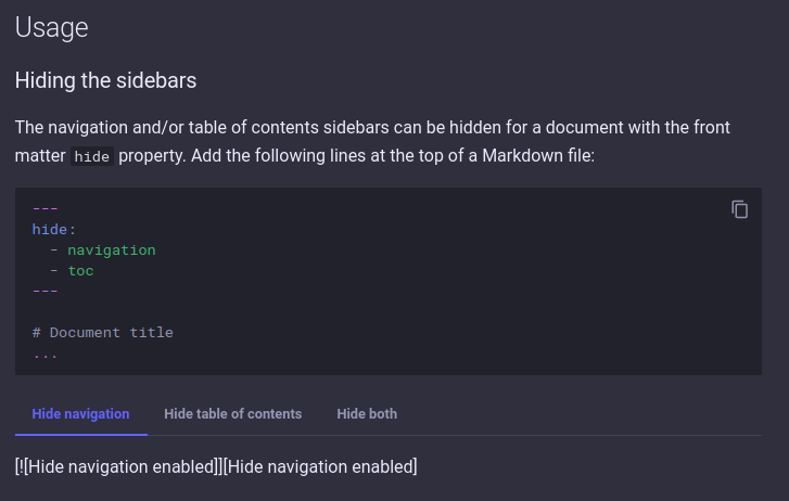 Image link for hiding the sidebar is broken in the documentations · Issue #4368 · squidfunk ...
