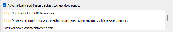 Question about auto add these trackers to new downloads · qbittorrent qBittorrent · Discussion ...