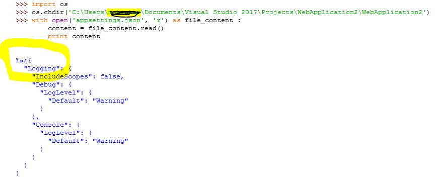 Observed Some Bomnon Ascii Characters In Appsettingsjson In Net Core Web Api Project · Issue