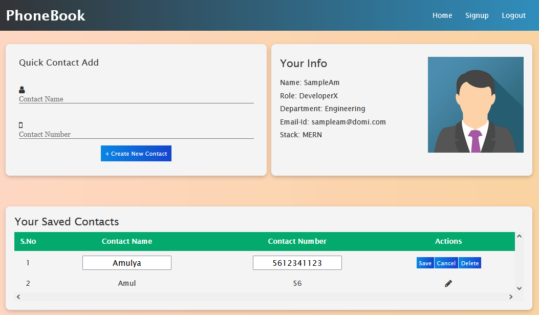 GitHub - amulya30/PhoneBook_CRUD: An idea to have our contacts book managed and stored on web.