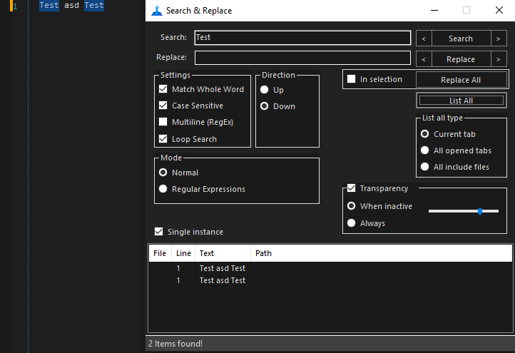 Single instance in Search & Replace window doesn't work · Issue #75 · Timocop/BasicPawn · GitHub