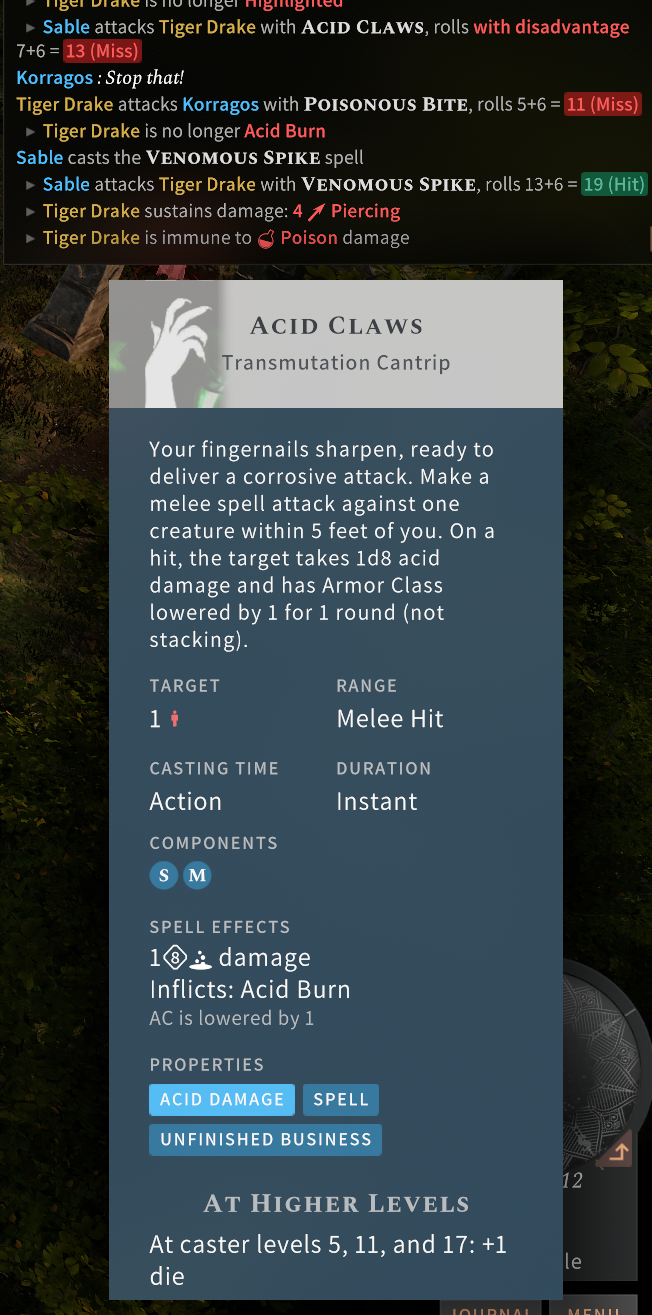 Acid Claws (melee cantrip) is getting ranged attack penalty · Issue #2725 · SolastaMods ...