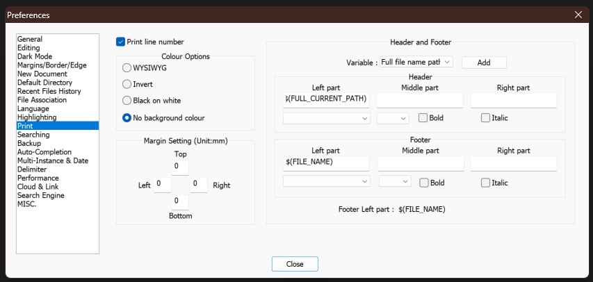 Quickprint doesn't print configured header/footer · Issue #13191 · notepad-plus-plus/notepad ...