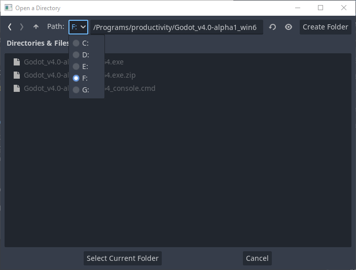 4.0 alpha1 - new project folder selects installation folder · Issue ...