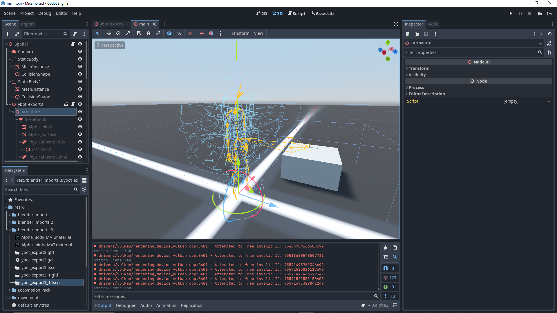 Mesh doesn't get imported to other scene · Issue #57922 · godotengine/godot · GitHub