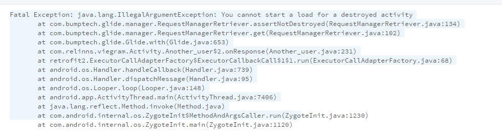 Cannot start a load for a destroyed Activity · Issue #92 · wasabeef/glide-transformations · GitHub