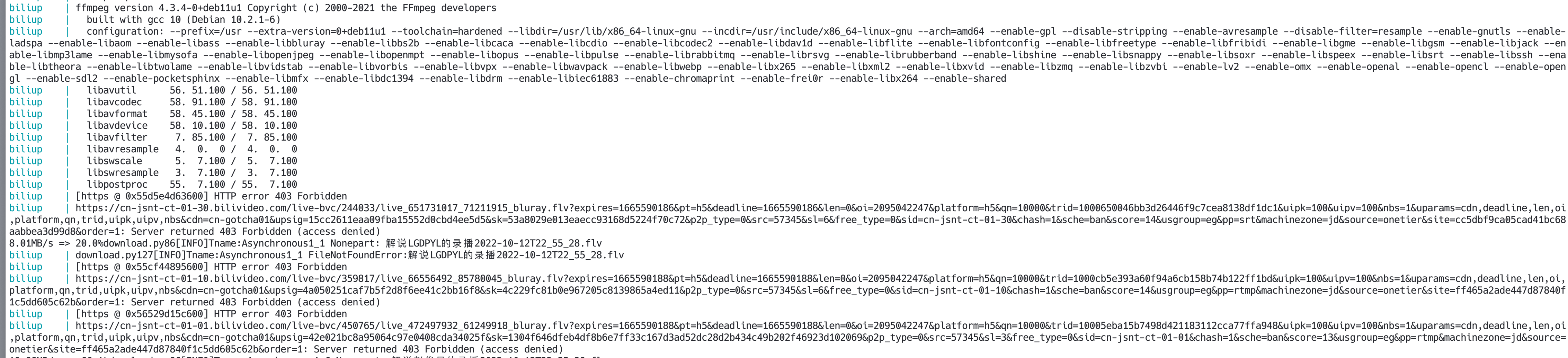 多线路都出现403无法下载录播 · Issue #211 · biliup/biliup · GitHub