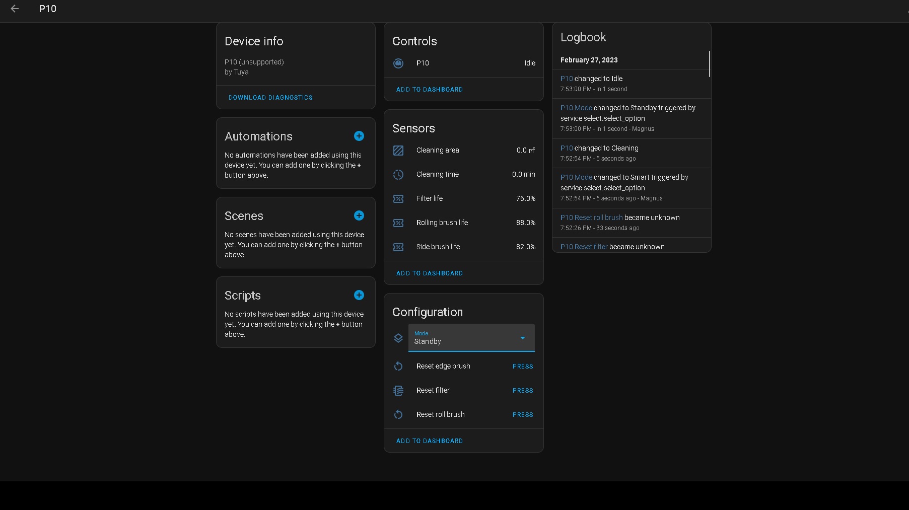 Vacuum card not showing status · Issue #1044 · piitaya/lovelace-mushroom · GitHub