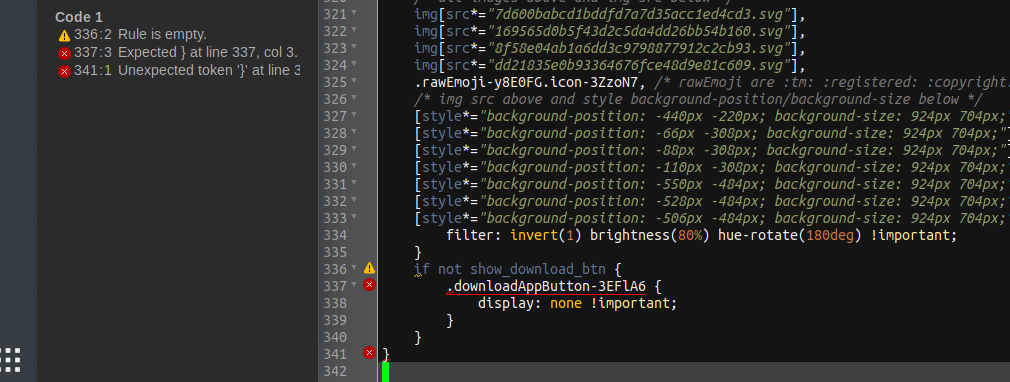 CSSLint warnings errors pasting usercss with preprocessor stylus and toggle options · Issue #486 ...
