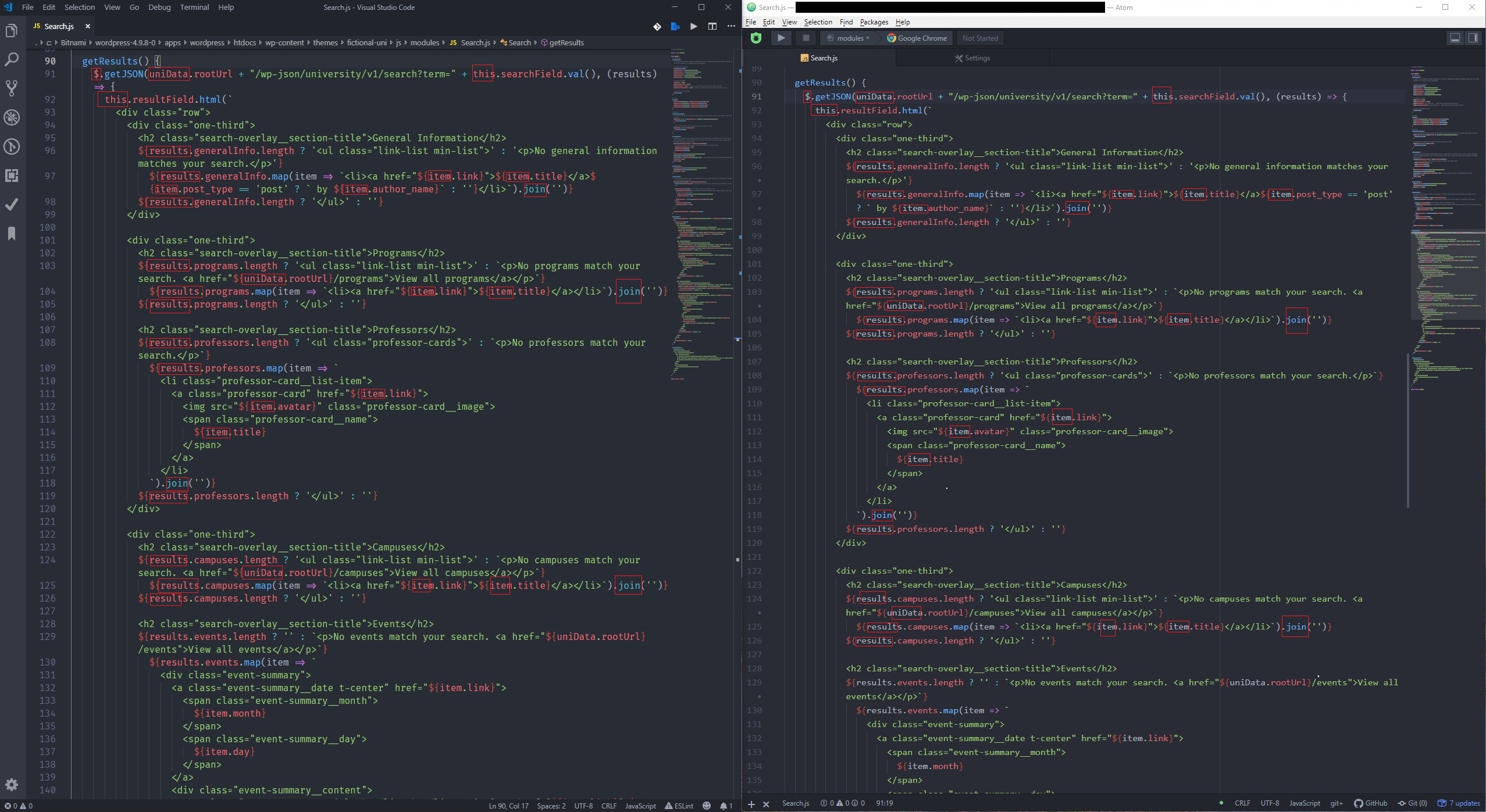 Color inconsistency of a JavaScript array name used within a template literal · Issue #99 ...
