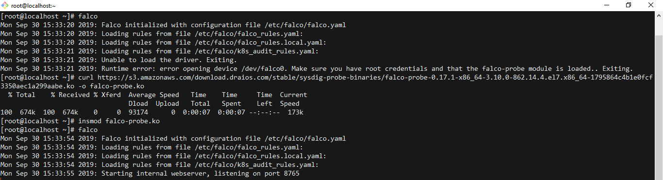 Unable to install falco on CentOS 7.5 - add fallback mechanism if DKMS fails · Issue #638 ...
