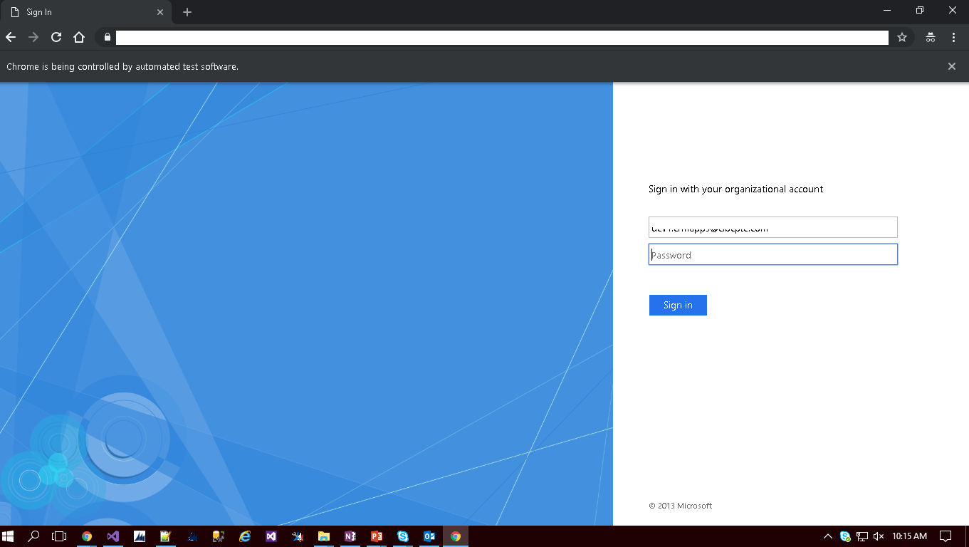 Message: Test method Microsoft.Dynamics365.UIAutomation.Sample.Web ...