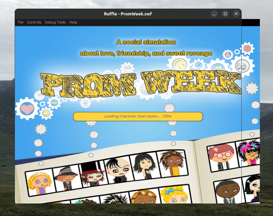 "Prom Week" gets stuck at 100% loaded and has a graphical glitch · Issue #13250 · ruffle-rs ...
