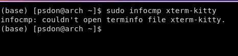 sudo infocmp xterm-kitty: couldn't open terminfo file xterm-kitty. · Issue #4034 · kovidgoyal ...