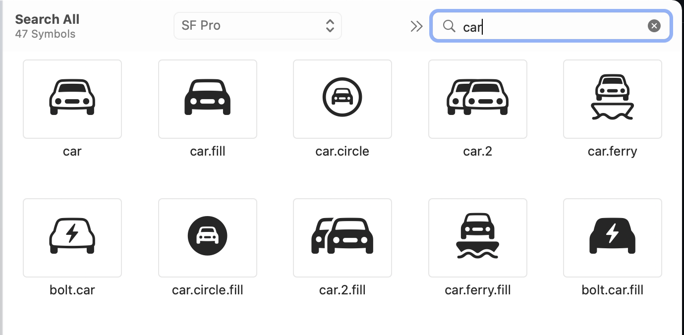 [Cupertino icons]Glyphs for car and car_fill from CupertinoIcons are ...