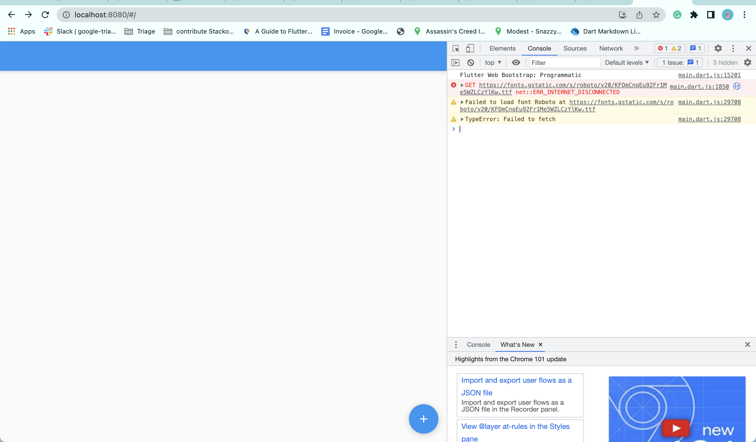 [WEB] Flutter tries to load a cryptic font in offline mode which slows down initial loading by ...