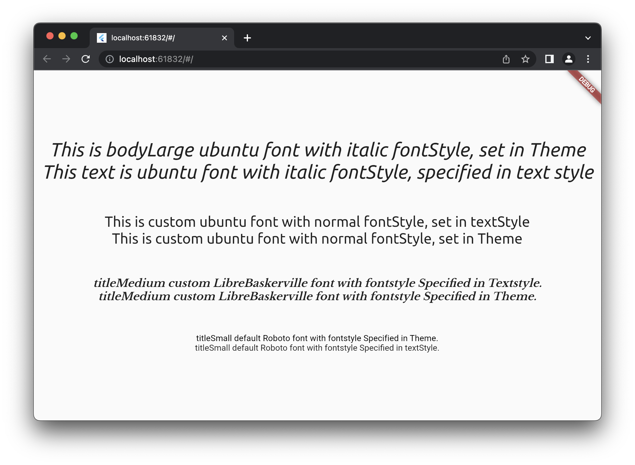 Text is rendered differently when custom font is used with italic ...