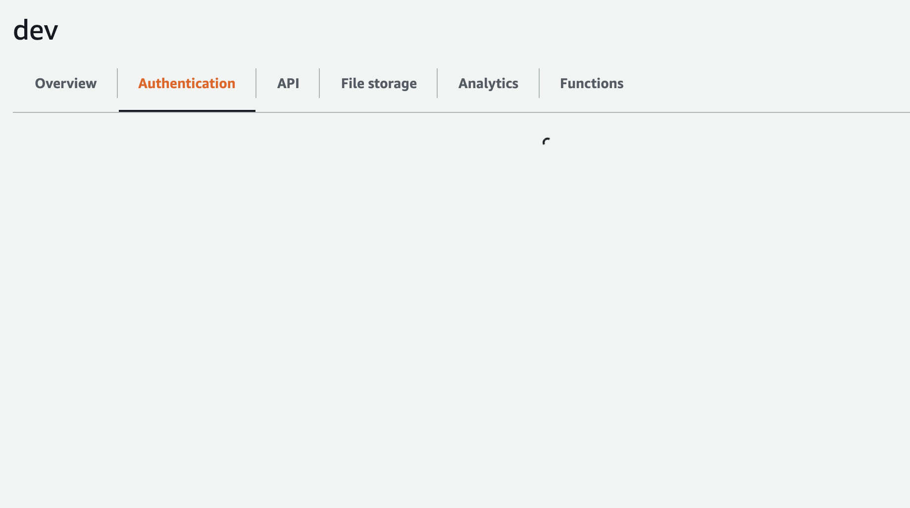 Authentication Tab In Backend Environment Stuck In Spinning State · Issue 553 · Aws Amplify