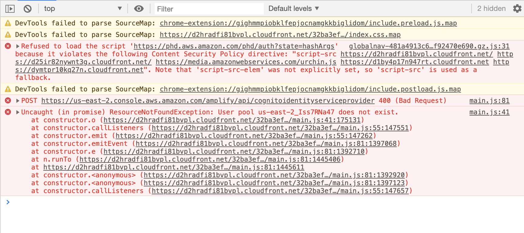 Authentication tab in Backend environment stuck in spinning state · Issue #553 · aws-amplify ...