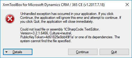 Unhandled Exception · Issue #4 · ITLec/ITLec.CRMChartGuy.XRMToolBox ...