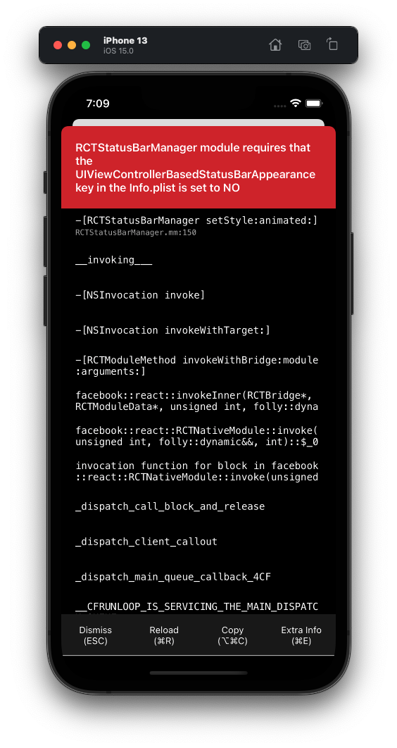 UIViewControllerBasedStatusBarAppearance Info.plist set to NO · Issue ...