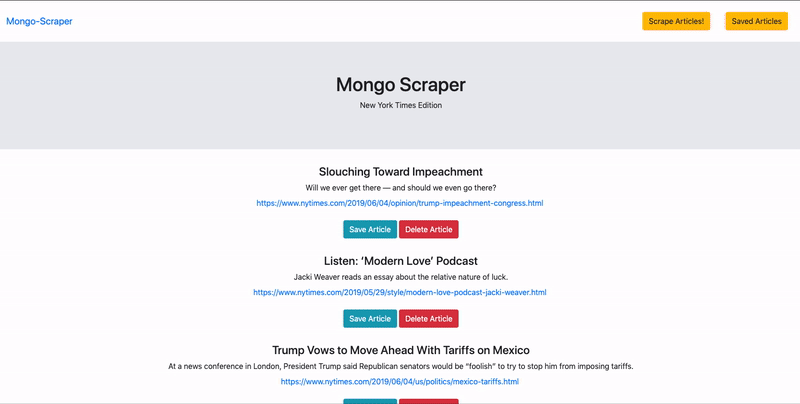 GitHub - Buckshotdesigns/mongo-scraper: NY Times Mongo Scraper