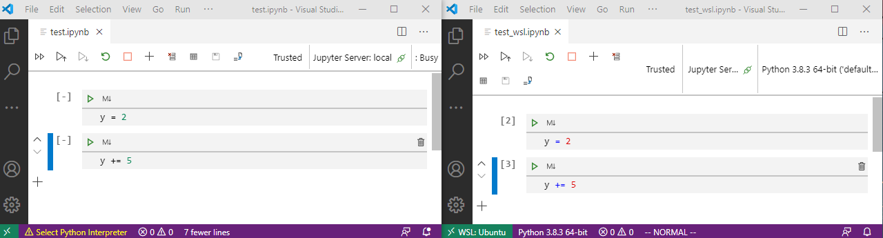 Jupyter Notebook Cell in Dark Theme in WSL not colored · Issue #104863 ...