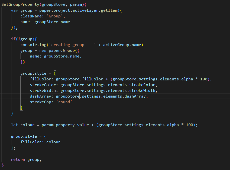 Setting Group Style Not Updating · Issue #1985 · paperjs/paper.js · GitHub