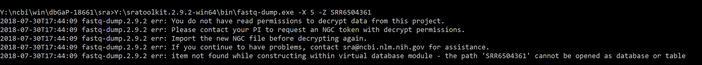 Cannot Run Fastq Dump 291 To Convert Sra Files Cannot Be Opened As Database Or Table