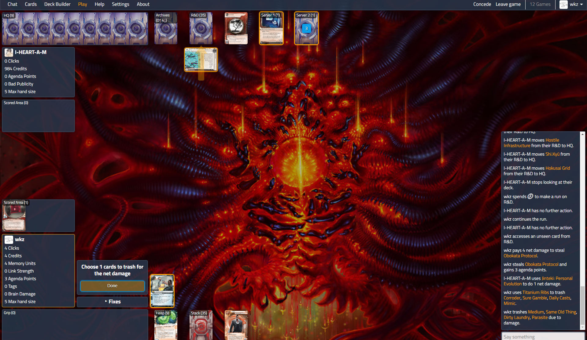 Titanium Ribs - double damage w Obokata/ Doesn't end access after stealing agenas · Issue #2726 ...