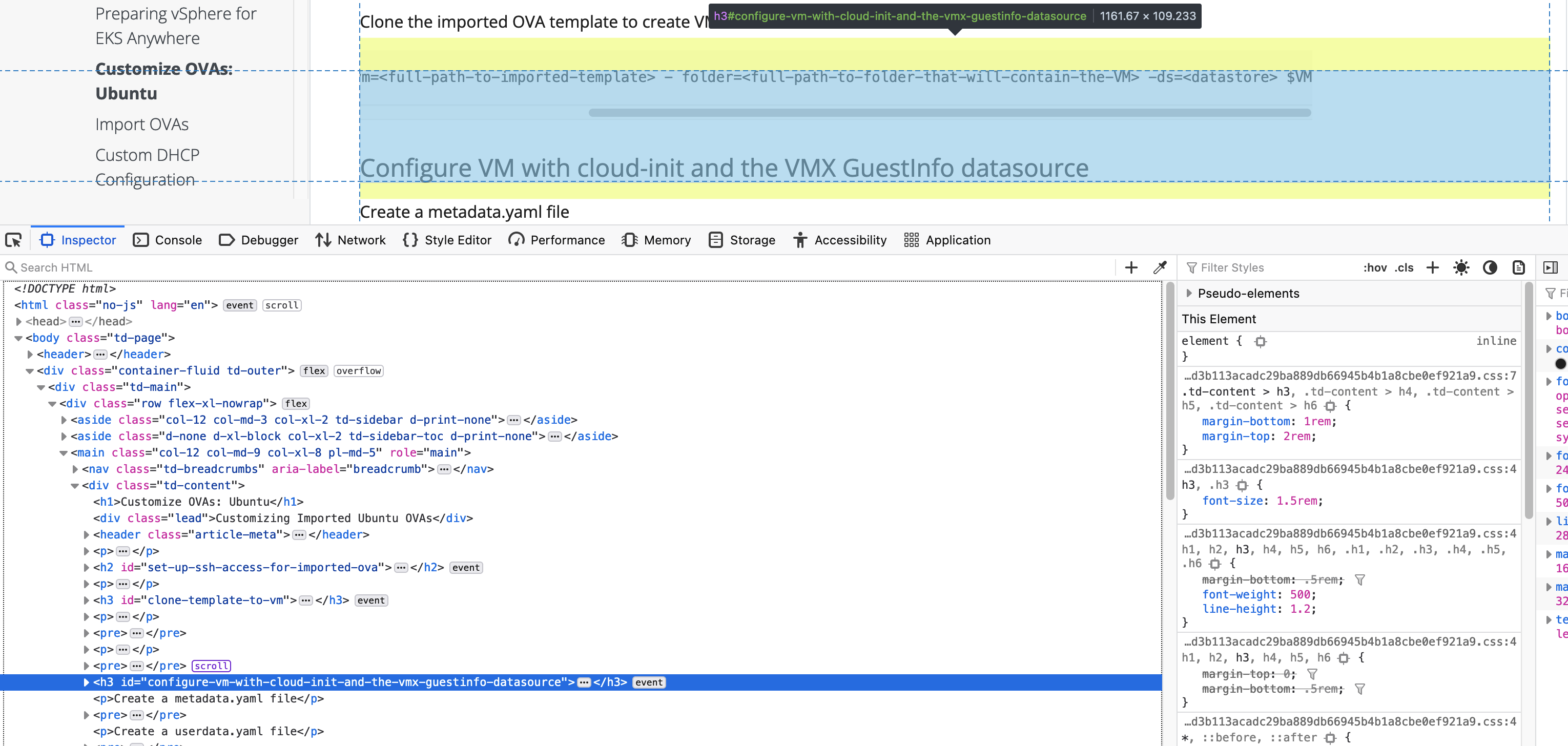 docs: headers overflow into other elements · Issue #4382 · aws/eks-anywhere · GitHub