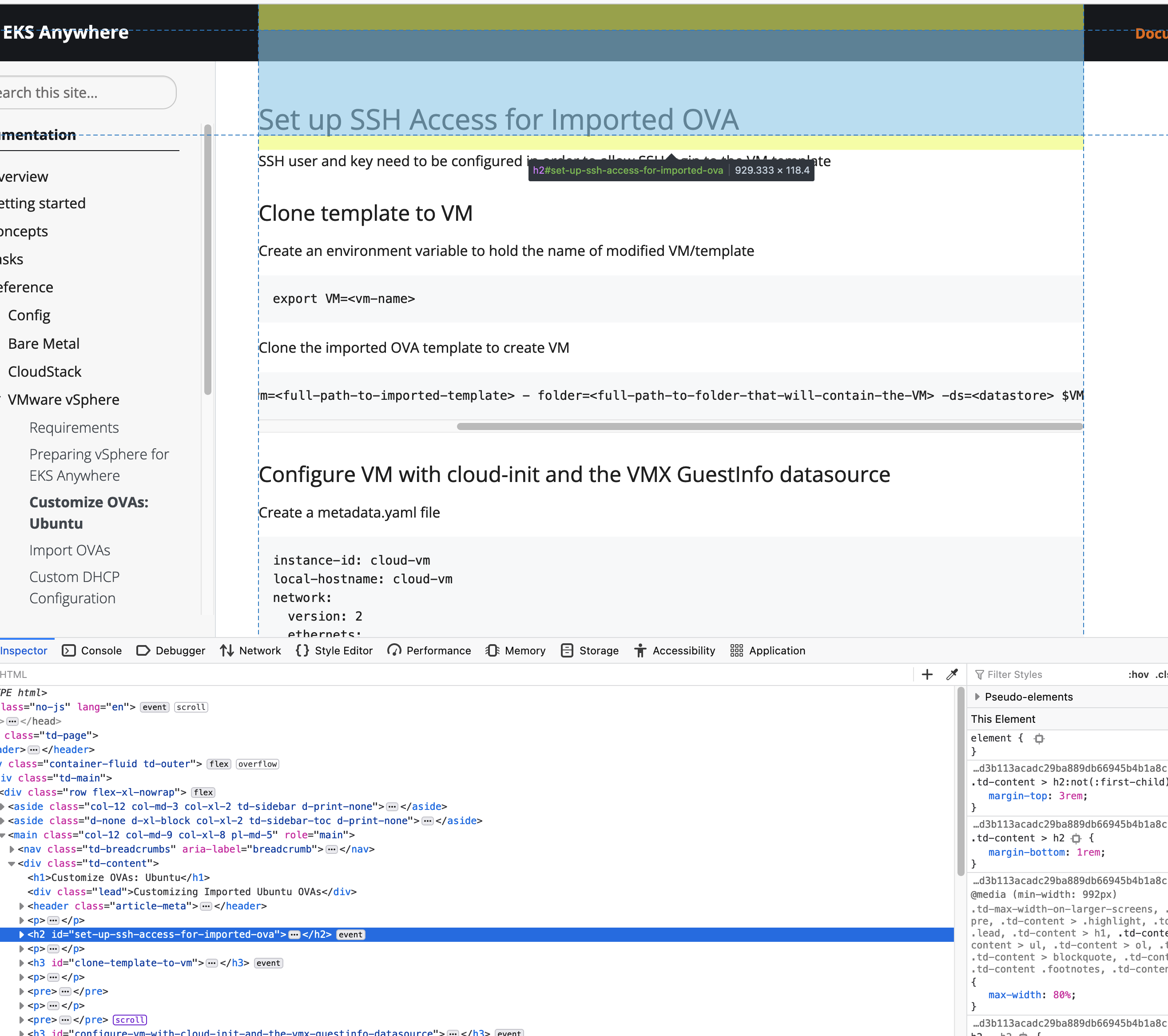 docs: headers overflow into other elements · Issue #4382 · aws/eks-anywhere · GitHub