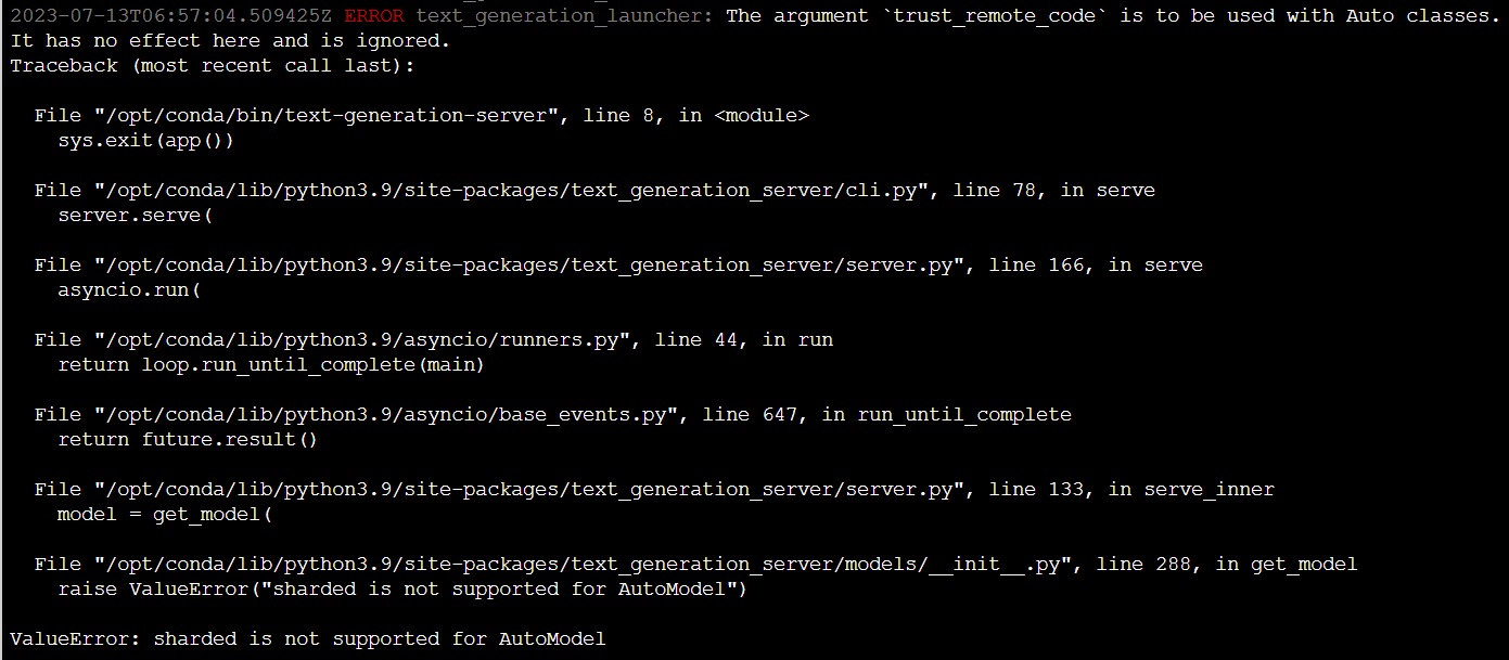 ValueError: Unsupported model type falcon when I try falcon-40b ... ValueError: Unsupported model type falcon when I try falcon-40b ...