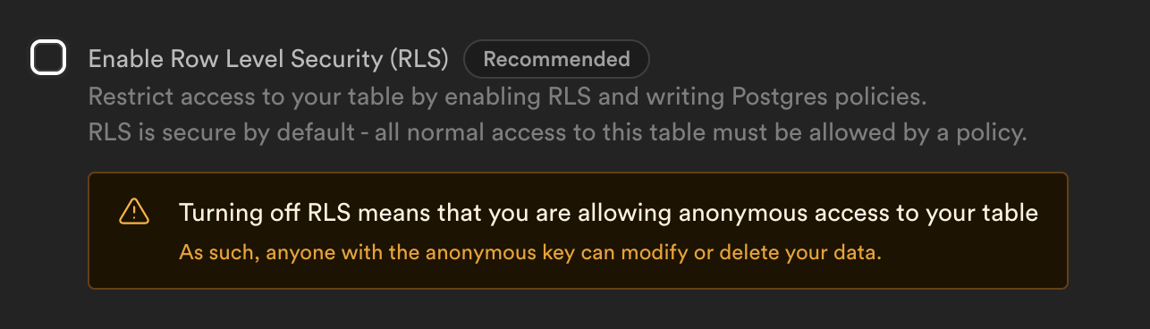 What turning off RLS implies · supabase · Discussion #12038 · GitHub