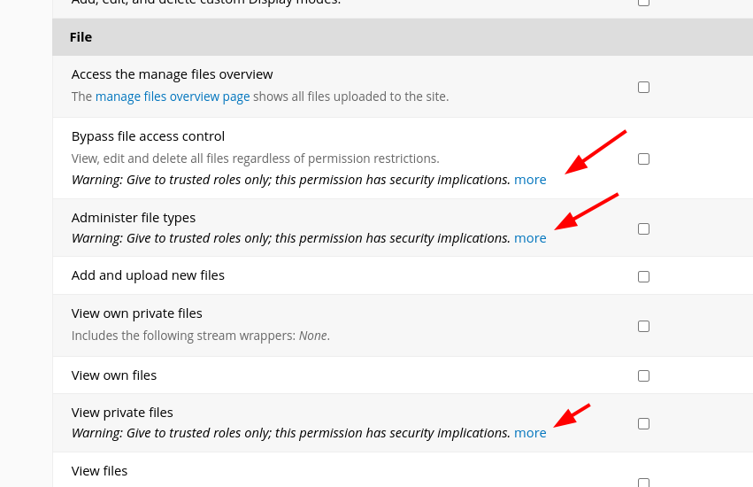 Fixed: "More" link on permissions page should toggle description. · Issue #6053 · backdrop ...