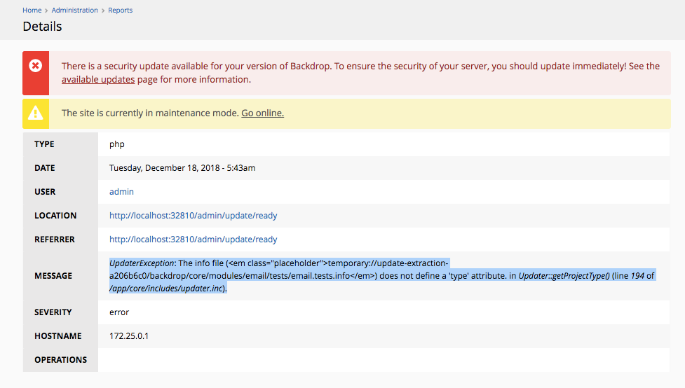 Do core updates via the UI run well? · Issue #3433 · backdrop/backdrop ...
