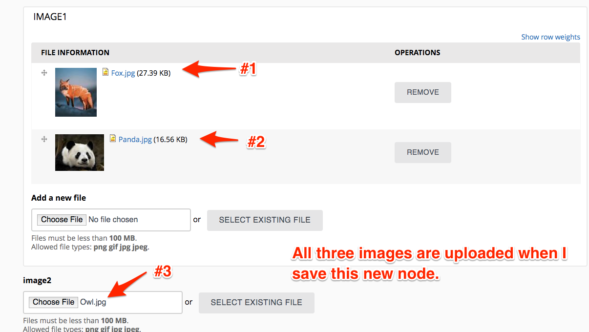 Fixed: With multiple image fields, only one thumbnail shows up per save. · Issue #4284 ...