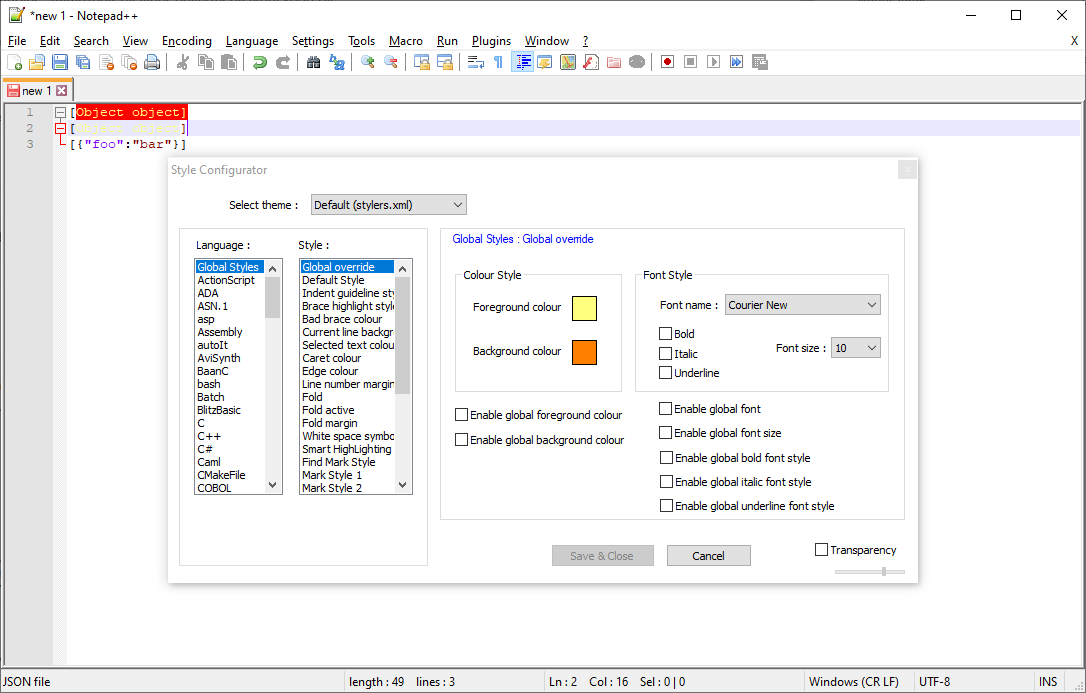 Json Default Theme Too Bright Text · Issue 8715 · Notepad Plus Plusnotepad Plus Plus · Github